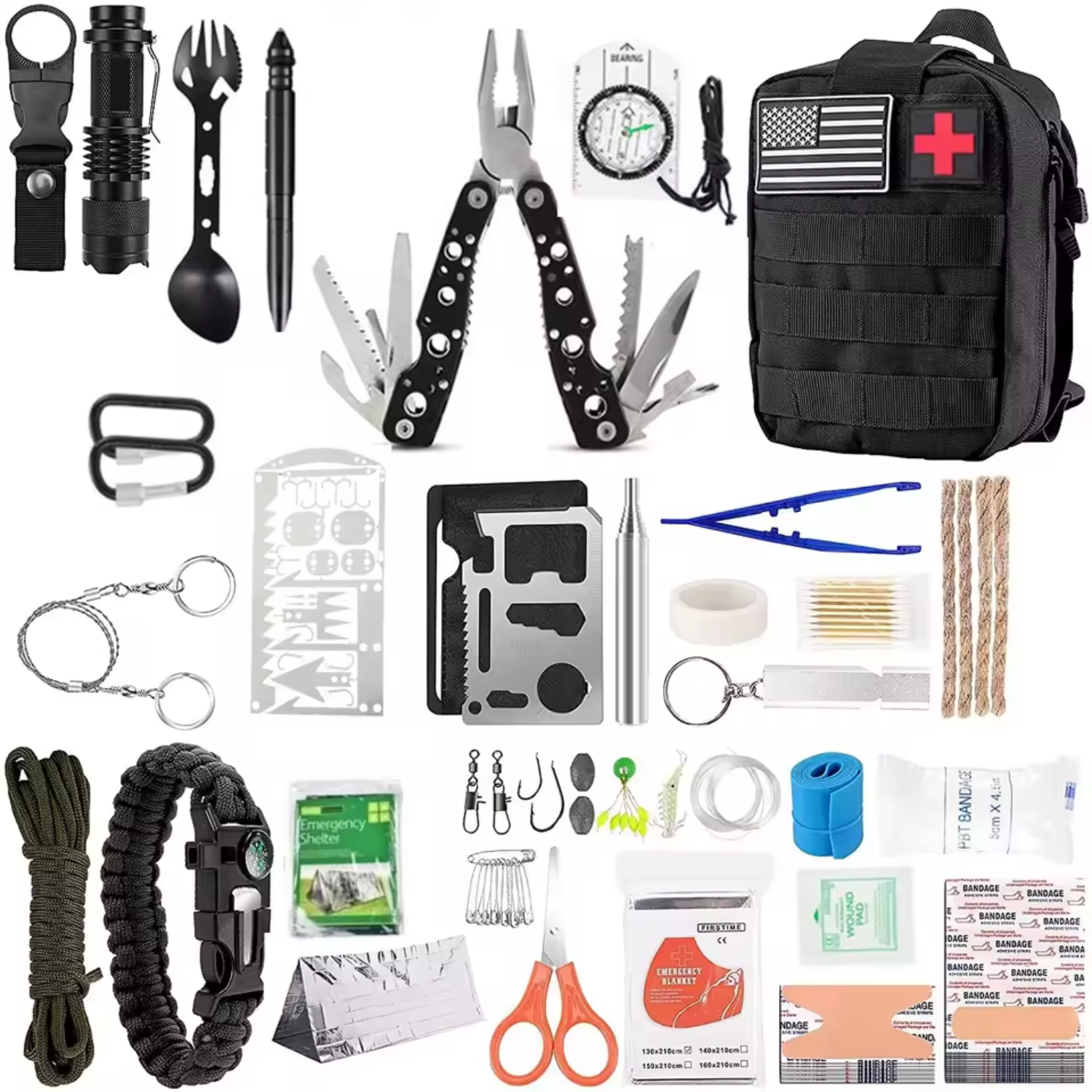 Notfallrucksack mit über 30 Tools – kompaktes Survival-Kit für jede La ...